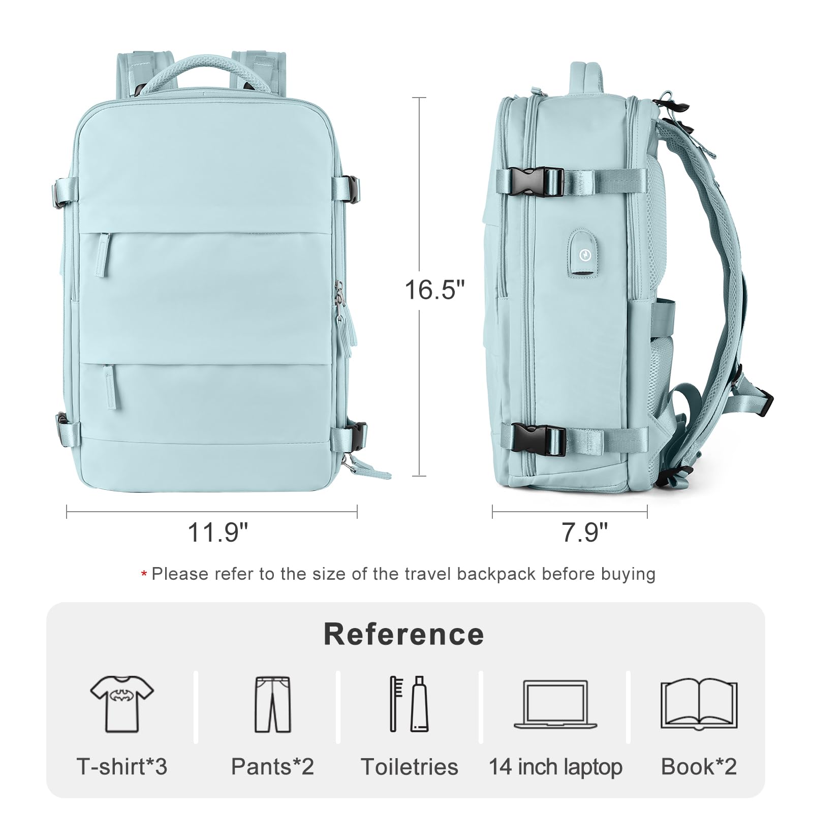 coofay Personal Item Travel Backpack For Women Men Airline Approved Carry On Backpack Flight Approved Waterproof Sports Luggage Backpack Casual Daypack Small Hiking Backpack