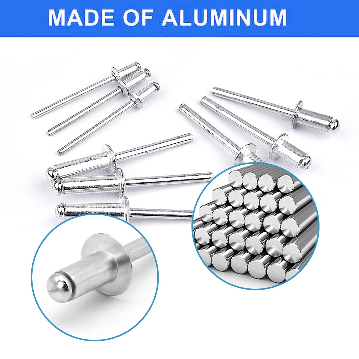 495Pcs Pop Rivets Assortment Kit,Pop Rivets Blind Rivets for Metal Assortment Kit 12 Values