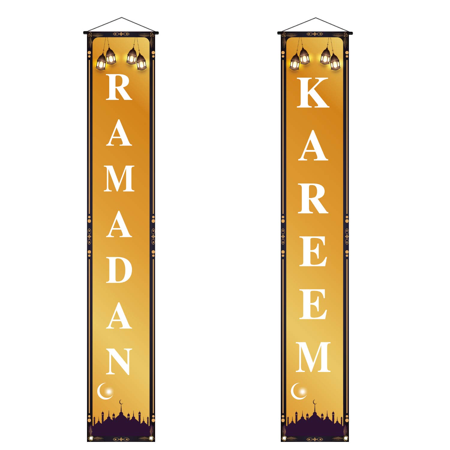 Pudodo Ramadan Kareem Porch Banner Eid Mubarak Islam Mosque Front Door Party Decoration