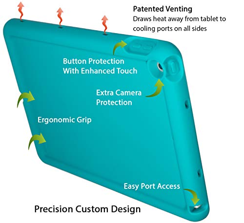 BobjGear Bobj Rugged Tablet Case for iPad 10.2 inch - 9th Gen (2021), 8th Gen (2020), 7th Gen (2019) Kid Friendly (Terrific Turquoise)