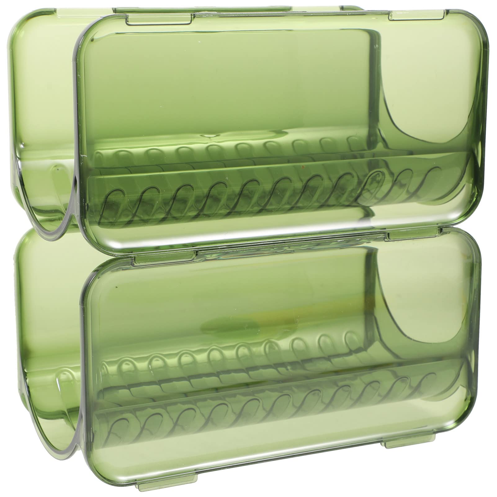 Beavorty Water Bottle Organizer 2pcs Refrigerator Wine Rack Stackable Champagne Dispenser Tray Holder for Fridge Cabinet Pantry Kitchen Countertops Green