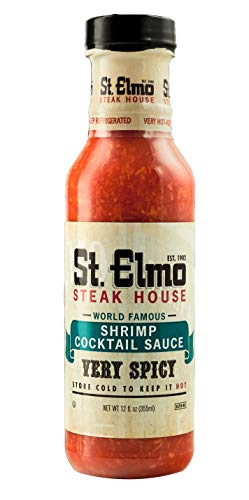 St Elmo Steak House Cocktail Sauce, Extra Spicy Seafood Sauce for Shrimp, 12 Fl Oz