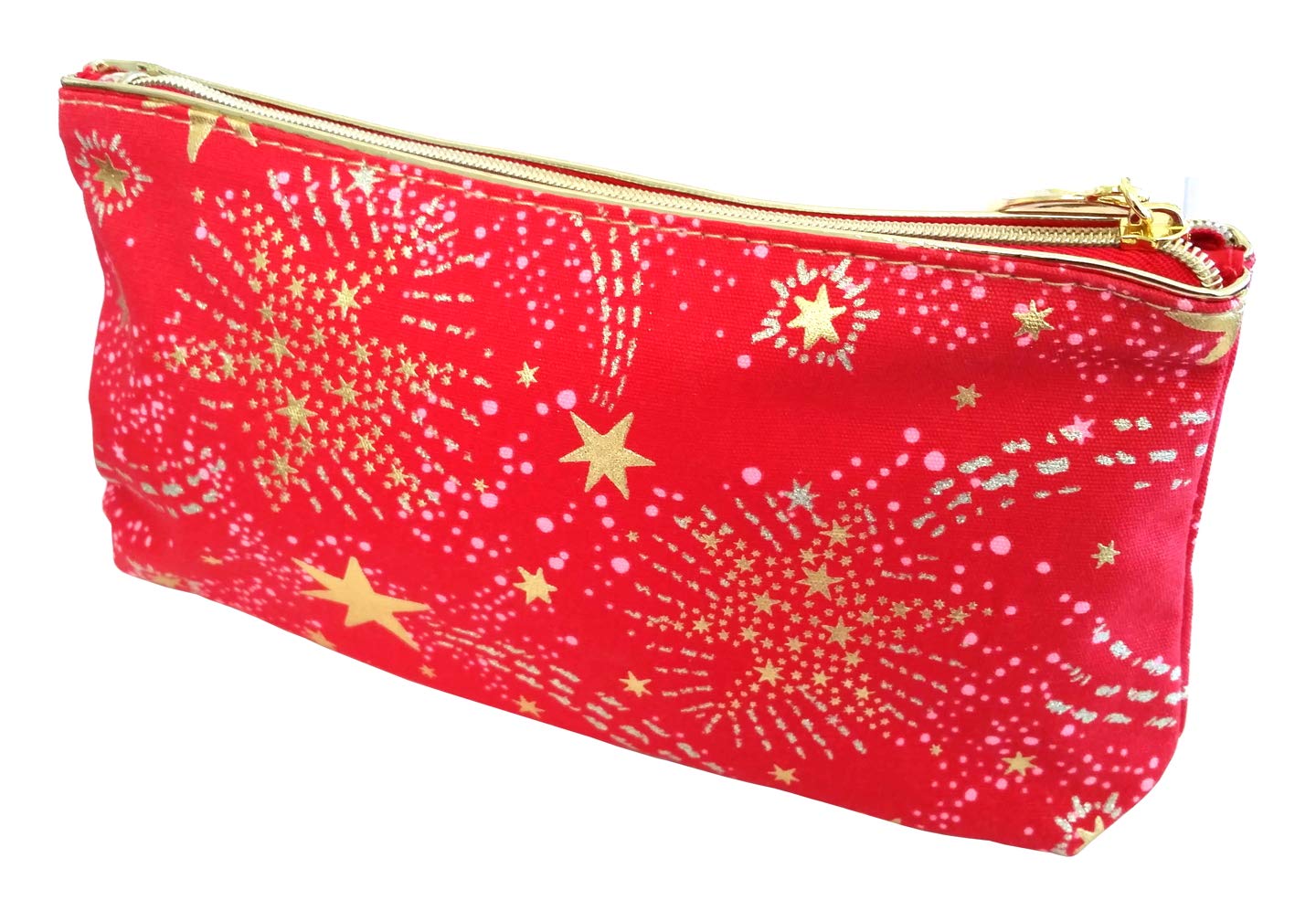 Designer Cosmetics Makeup Travel Bag (Zodiac/Horoscope Red Shooting Stars)