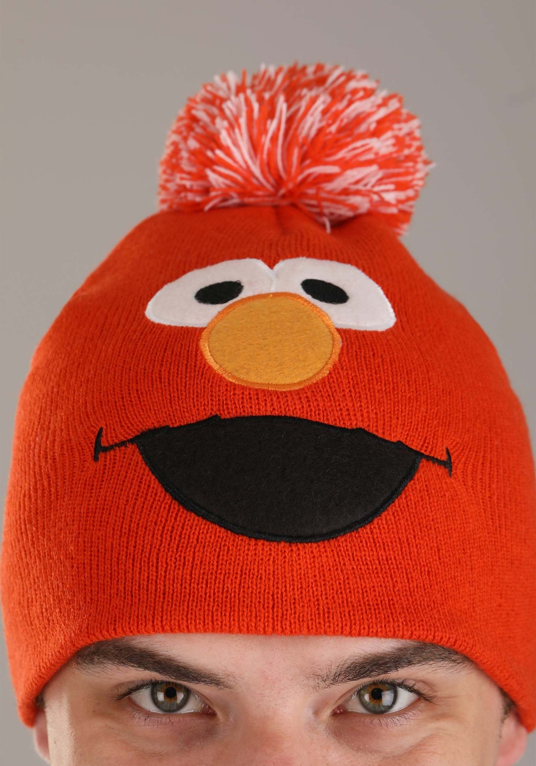 Adult Elmo Pom Winter Hat - ST Red