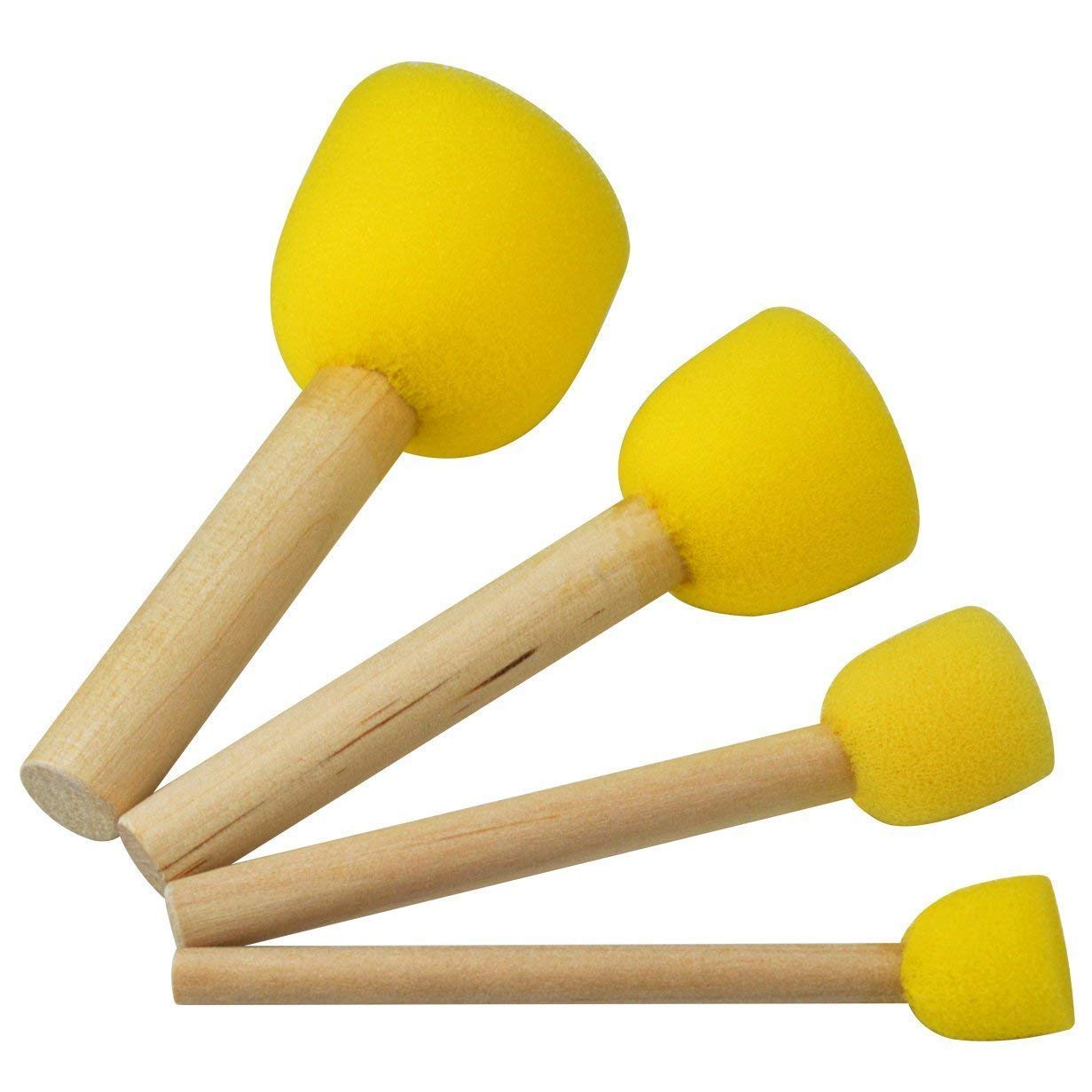 WAFJAMF 40-Pieces Assorted Size Round Sponges Brush Set, Paint Tools for Kids