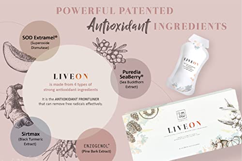 2 Boxes Immority Liveon 100% Natural Pine Bark Extract Beverage Mix Fruits [16 Sachets x 20ml] – 4X Powerful Antioxidant Reverse Sign of Aging, Anti Wrinkles & Fine Lines to Support Youthful Skin