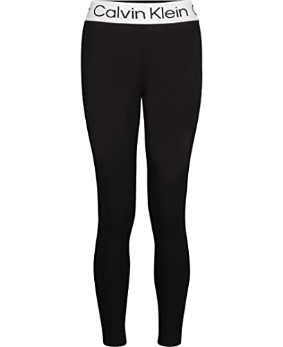 Calvin Klein Girls' Performance Stretch Legging, White Pop, 12-14