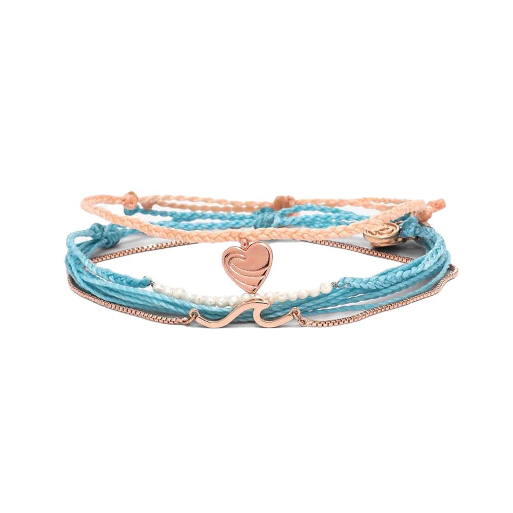 Pura Vida By the Sea Style Bracelet Pack - Stackable Bracelets for Women - Handmade Accessories, Adjustable Bands - Multicolor, Set of 4