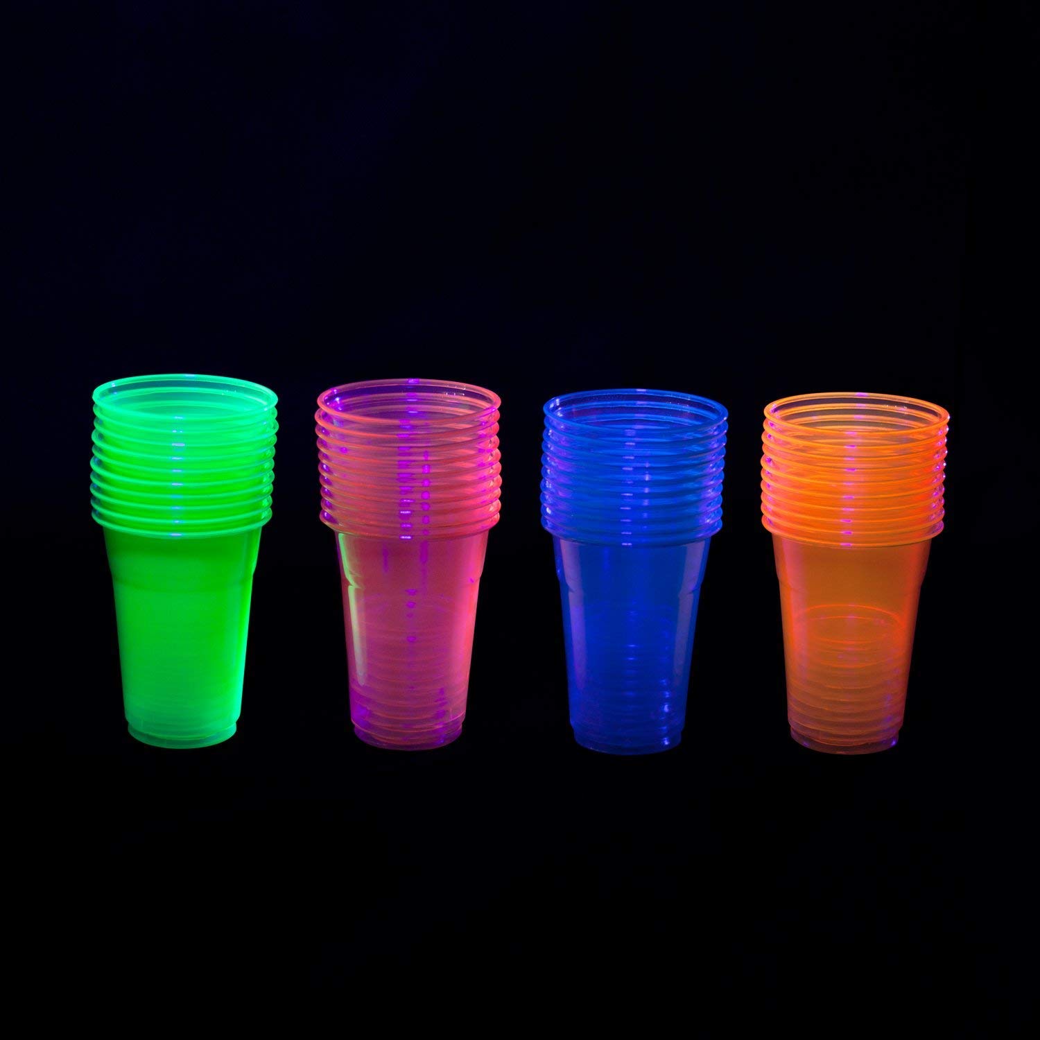Party Essentials Soft Plastic 16-Ounce Party Cups/Pint Glasses, 40-Count, Assorted Neon