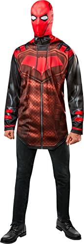 Rubies Men's DC Gotham Knights Red Hood Costume Top, As Shown, Medium