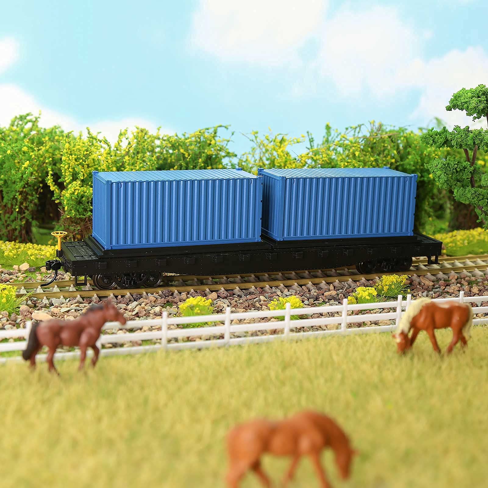 8pcs Mixed Different 20ft Freight Container HO Scale Model Train Accessories 1:87 20 Foot Container C8720