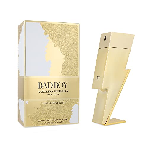 Carolina Herrera Bad Boy Gold Fantasy EDT For Men 3.4 Fl Oz