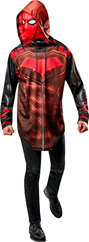 Rubies Men's DC Gotham Knights Red Hood Costume Top, As Shown, Medium