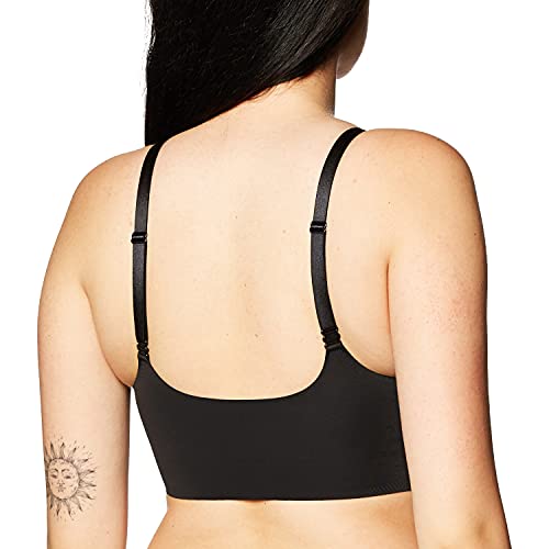 Calvin Klein Invisibles Comfort Lightly Lined Seamless Wireless Triangle Bralette Bra, Black, X-Large