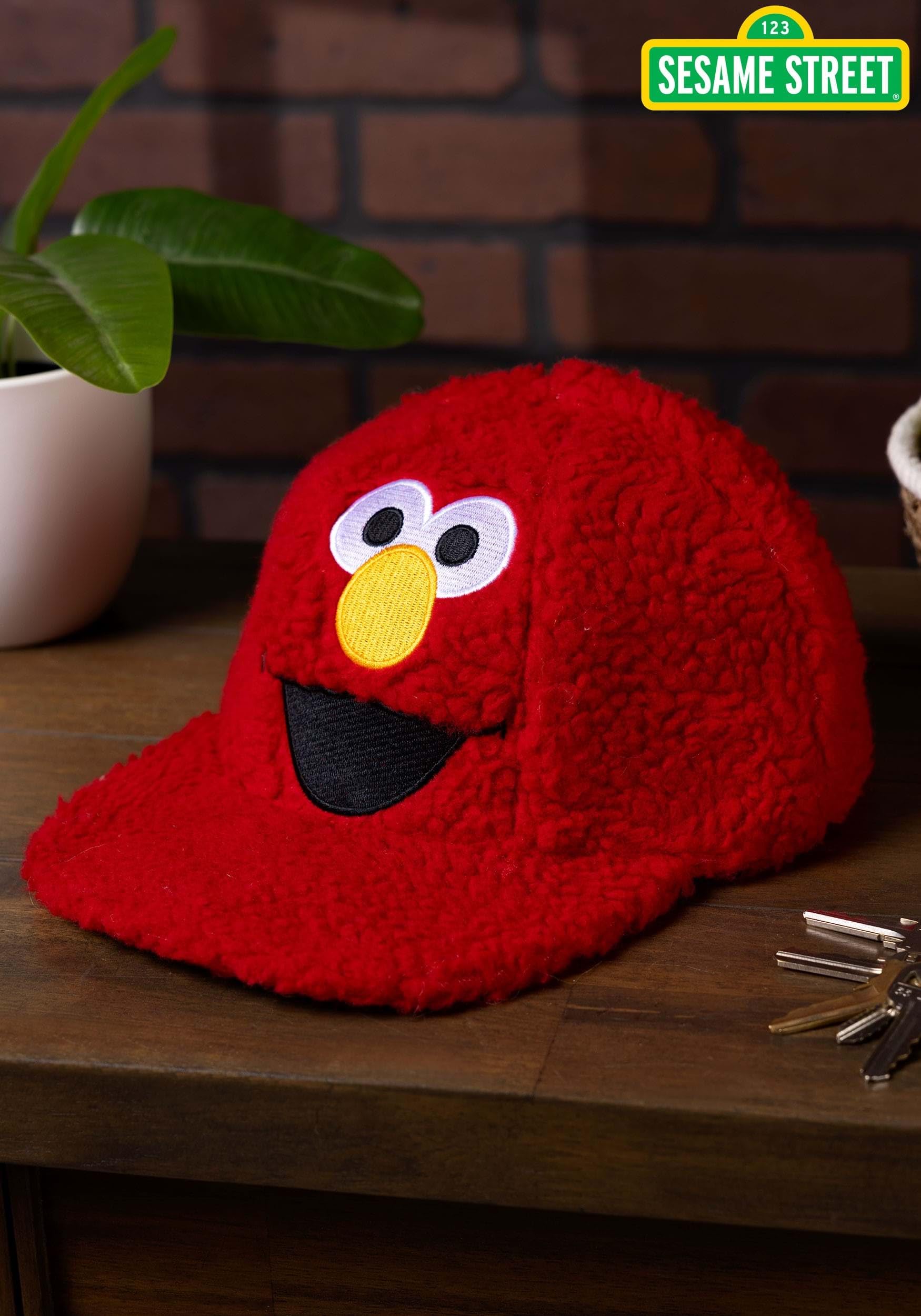 Fun Costumes Sesame Street Fuzzy Elmo Baseball Cap | One Size Fits Most Elmo Hats | Character Hat ST Red