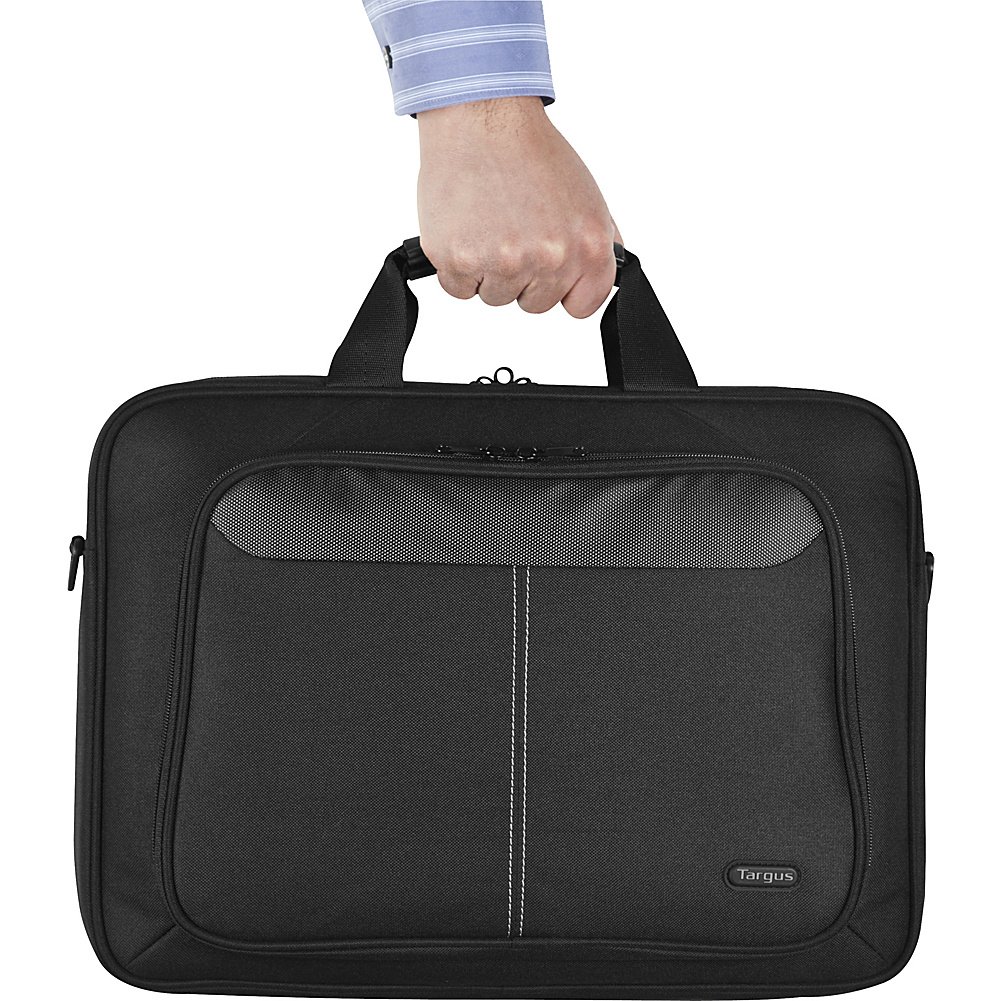 Targus Intellect Slim Slipcase Bag with Durable Water-Resistant Nylon, Two Large Exterior Pockets, Removable Shoulder Strap, Protective Sleeve for 12.1-Inch Laptop and Tablet, Black (TBT248US)