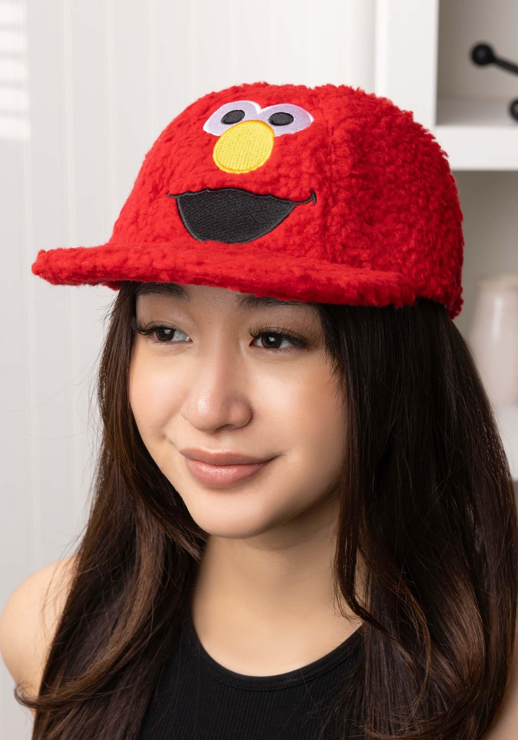 Fun Costumes Sesame Street Fuzzy Elmo Baseball Cap | One Size Fits Most Elmo Hats | Character Hat ST Red