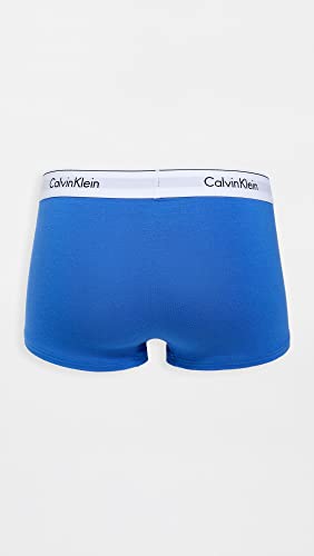 Calvin Klein Men's Modern Cotton Stretch 3-Pack Low Rise Trunk, Black, Palace Blue, Vanilla ICE