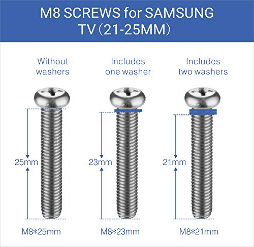 M8 Screws for Samsung TV 20-22/25mm, TV Mounting Screws M8 Stainless Steel Bolts for Samsung TV