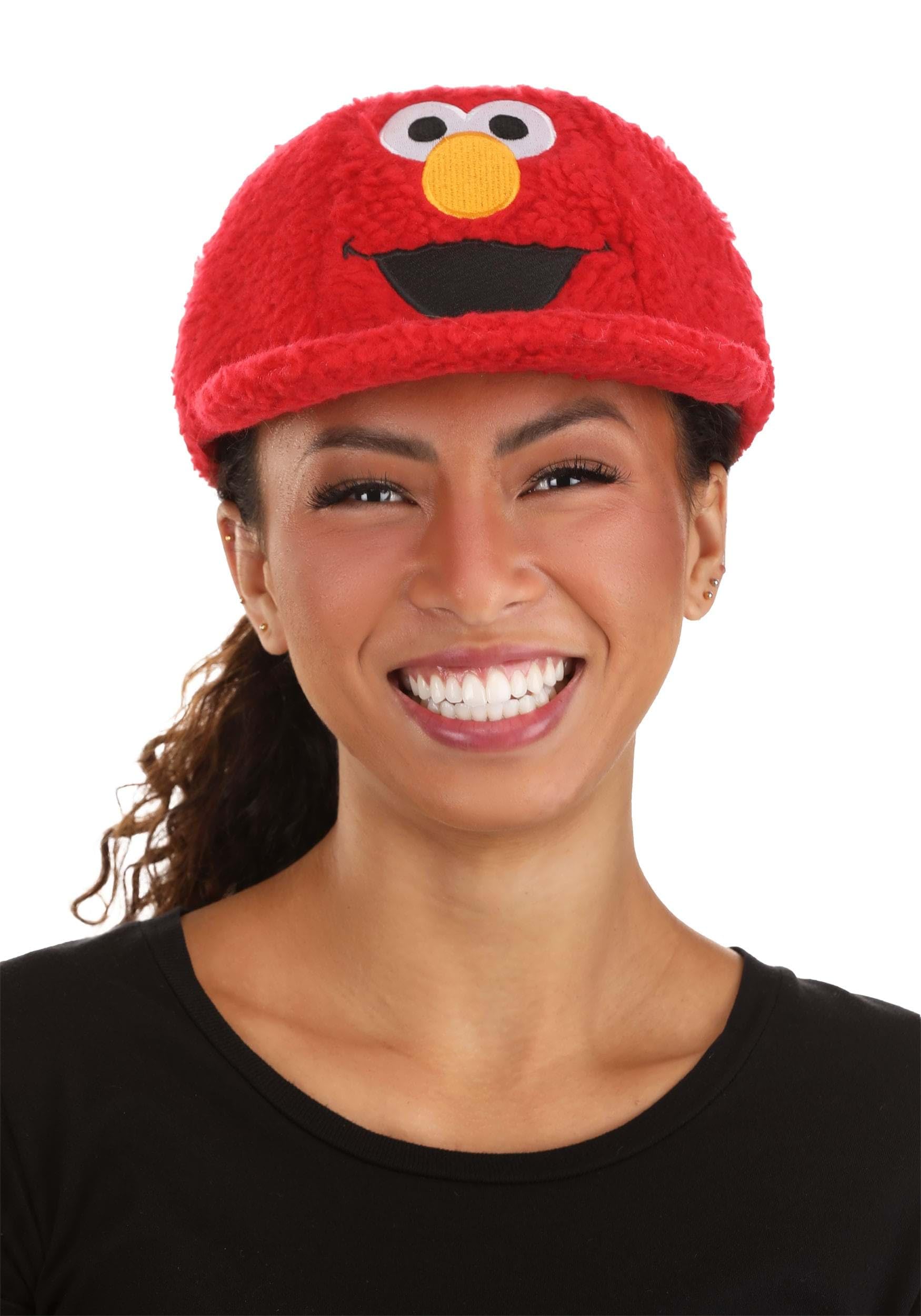 Fun Costumes Sesame Street Fuzzy Elmo Baseball Cap | One Size Fits Most Elmo Hats | Character Hat ST Red