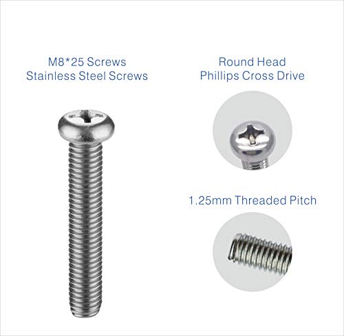 M8 Screws for Samsung TV 20-22/25mm, TV Mounting Screws M8 Stainless Steel Bolts for Samsung TV