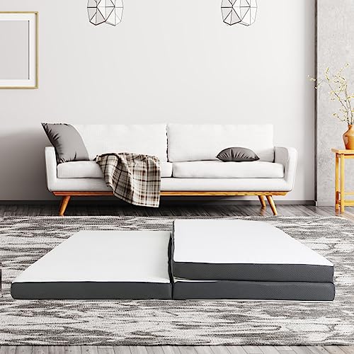 Small Folding Mattress, 4 inch Twin Mattress with Breathable & Washable Cover, Trifold Mattress for Camping, Guest, Floor RV, CertiPUR-US Certified, Foldable Mattress - 75" x 25" x 4" (Small Twin)