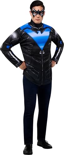 Rubies Men's DC Gotham Knights Nightwing Costume Top, As Shown, Large