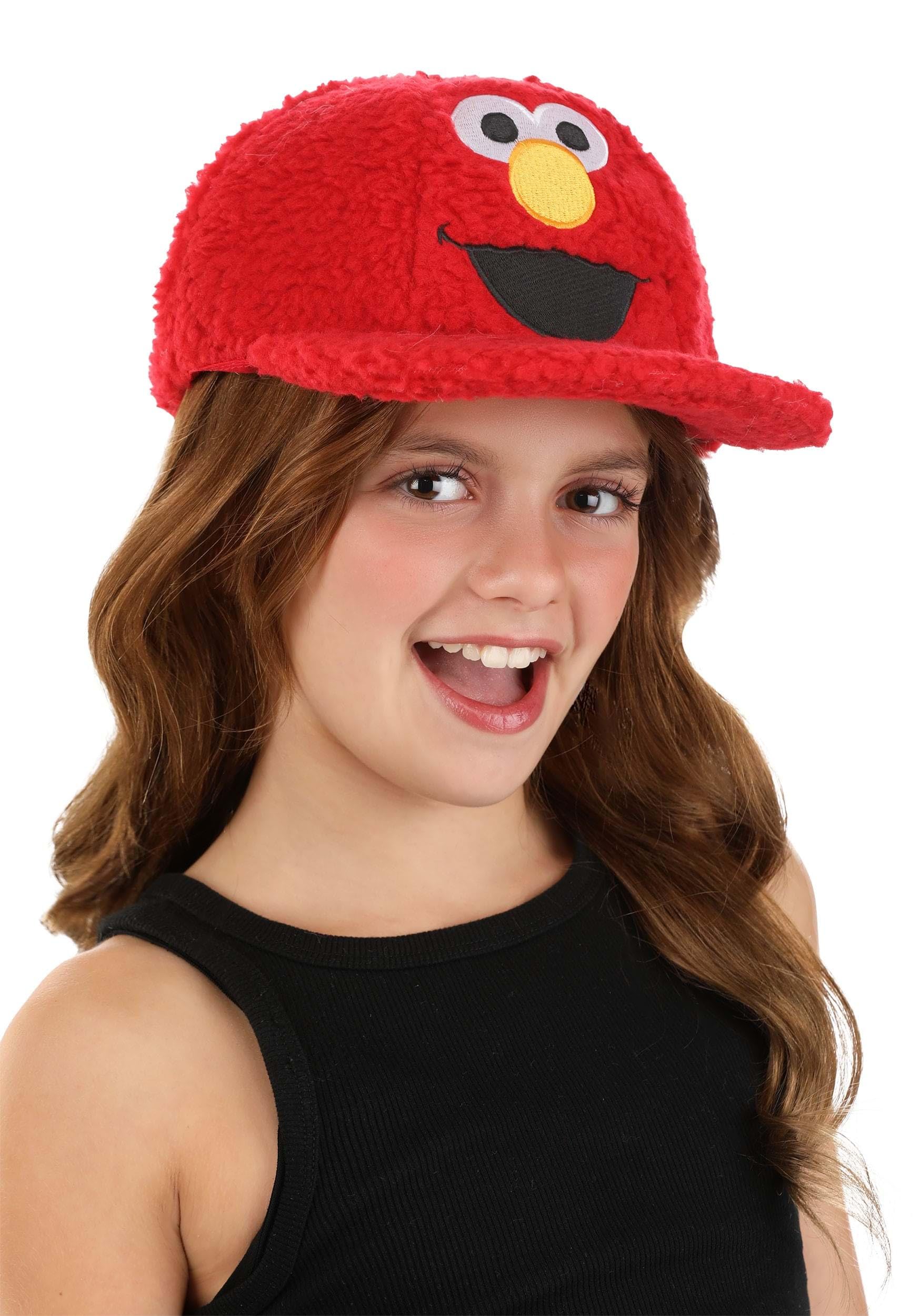 Fun Costumes Sesame Street Fuzzy Elmo Baseball Cap | One Size Fits Most Elmo Hats | Character Hat ST Red