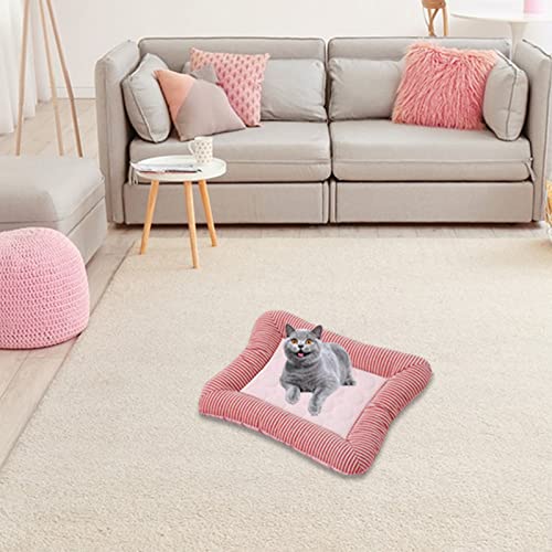 Dog Bed Mat - Soft Crate Mat with Anti-Slip - Pet Mattress for Dog/Cat Sleeping/2183 (Color : Pink)