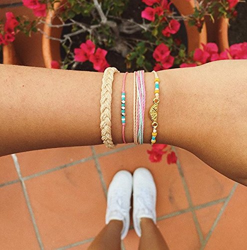 Pura Vida Sunset Bracelet - Iron-Coated Copper Charm, Adjustable Band - 100% Waterproof