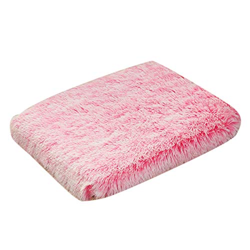 Pet Blanket Bed Pad Dog Blanket Mat Waterproof Washable Plush Square Dogs Cats Pets Warm Sleeping Bed Cover Mat for Dogs Cats - White + Grey M