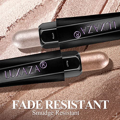 LUXAZA 6PCS Eyeshadow Stick Set, Shimmer And Metallic Cream Eyeshadow Pencil Crayon Makeup,Smudge-proof & Waterproof Eye Brightener Highlighter Stick Makeup Sets,Long Lasting Eye Pencil