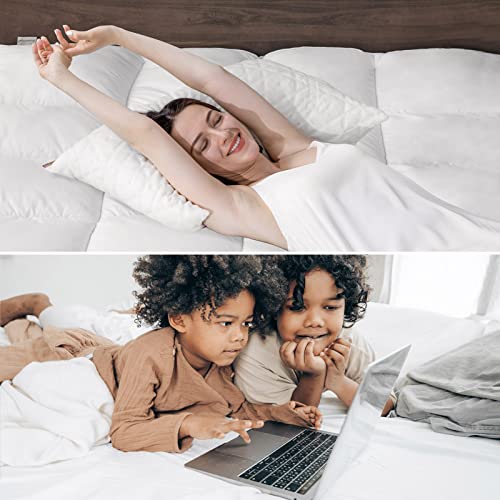 Phantoscope 4 Inch Dual Layer Memory Foam Mattress Topper, King Size, 2 Inch Cooling Gel Memory Foam + 2 Inch Cotton Pillow Top Cover, Relieve Hip and Back Pain for Stomach and Side Sleepers White