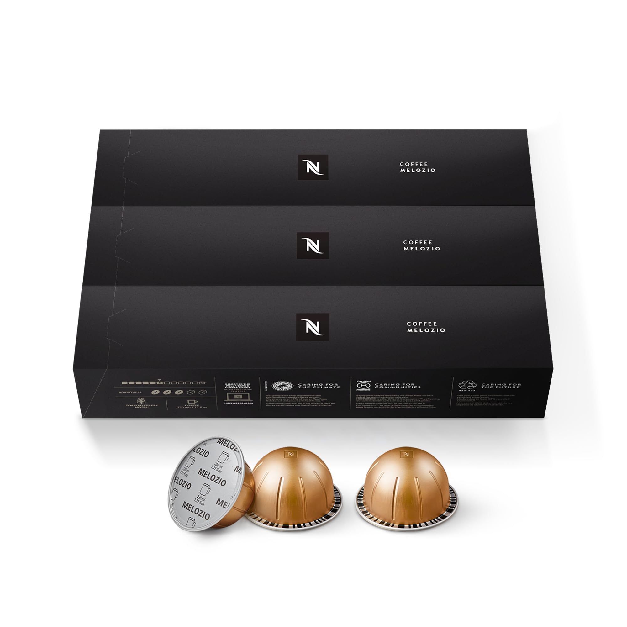 Nespresso Capsules VertuoLine, Melozio, Medium Roast Coffee, 30 Count Coffee Pods, Brews 7.77 Ounce (VERTUOLINE ONLY)
