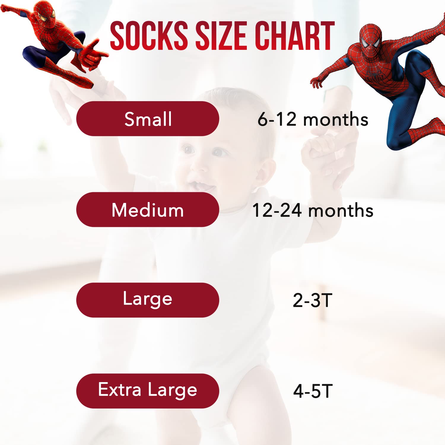 Spiderman Grip Socks, Socks for Toddler Boys, 10 Pack, Spider man Toddler Gripper Socks, Amazing Spiderman Variety Pack 6-12 Months