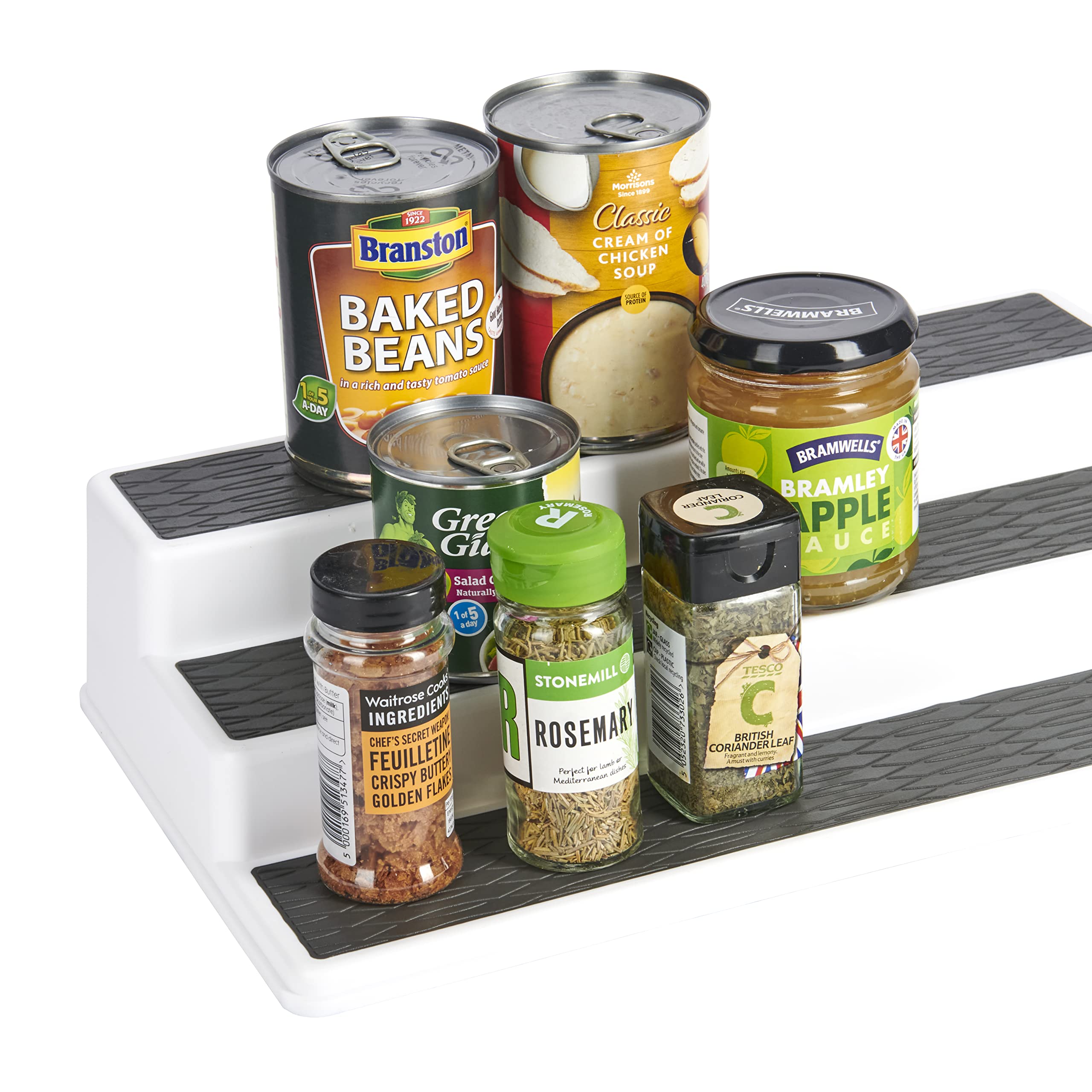 Copco Cupboard Organiser, 38 x 22.5 x 8.5 cm, White/Grey