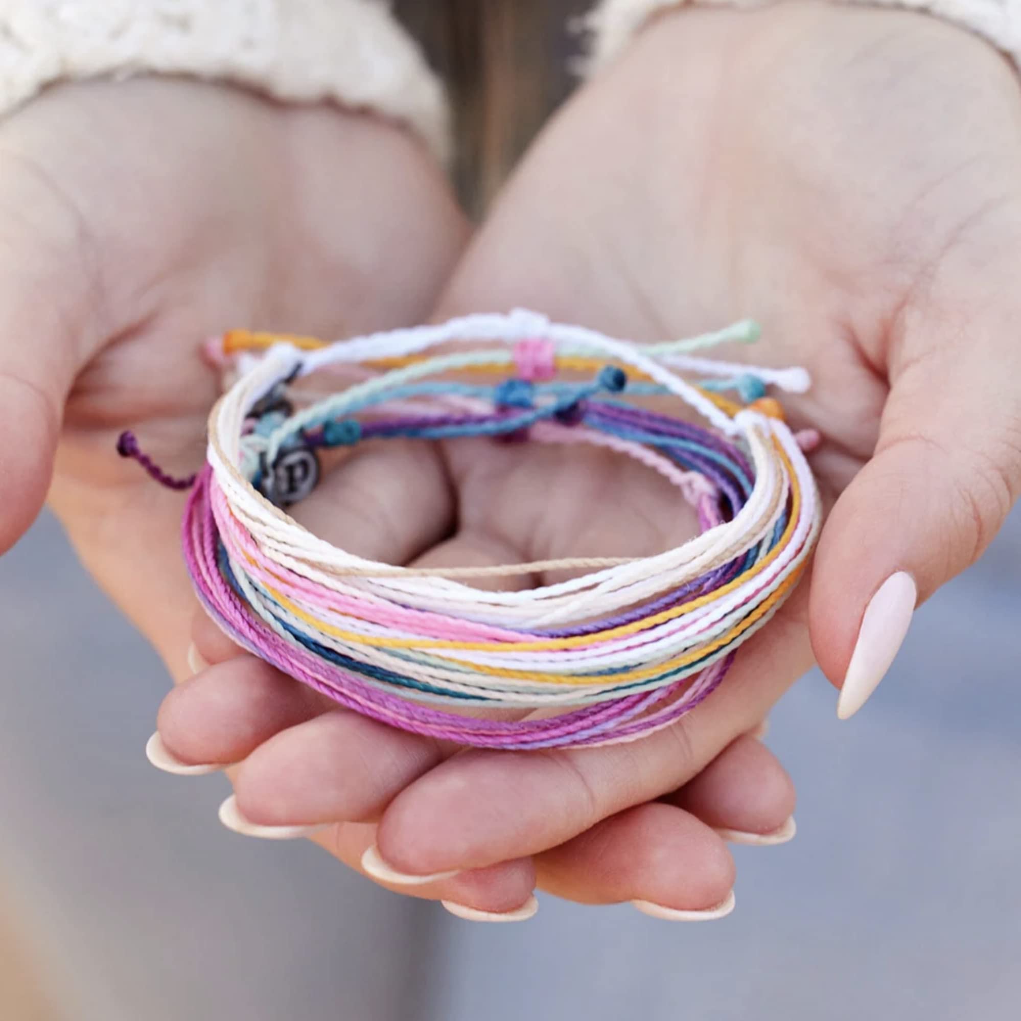 Pura Vida Bracelets Pack Spring Daze Friendship Bracelet Pack - Set of 5 Stackable Bracelets for Women, Beach Bracelet & Accessoriess - 5 String Bracelets