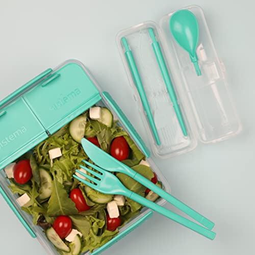 Sistema To Go Collection 4 Piece Cutlery Set, Assorted Colors (Pack of 2)