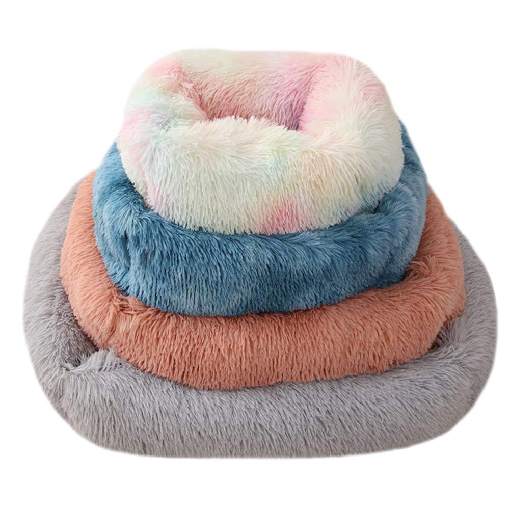 La La Pet® Donut Dog Cat Bed Cozy Cave Pet Bed Burrow Dog Bed Calming Cuddler Self-Warming Pet Bed Soft Plush Pet Cushion Improved Sleep for Cats Small Medium Dogs Green S