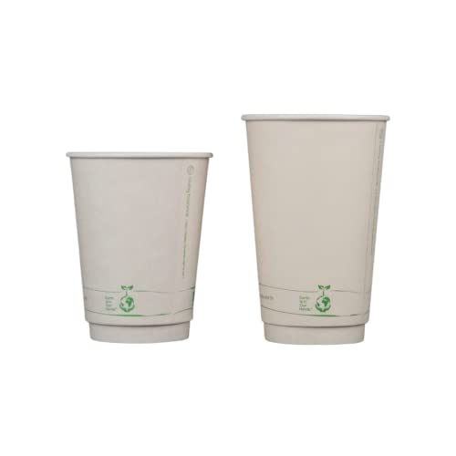 12oz Plastic-free Coffee Cups by Living Balance | 100 cups with Integrated Sleeves. Best alternatives to plastic cups.