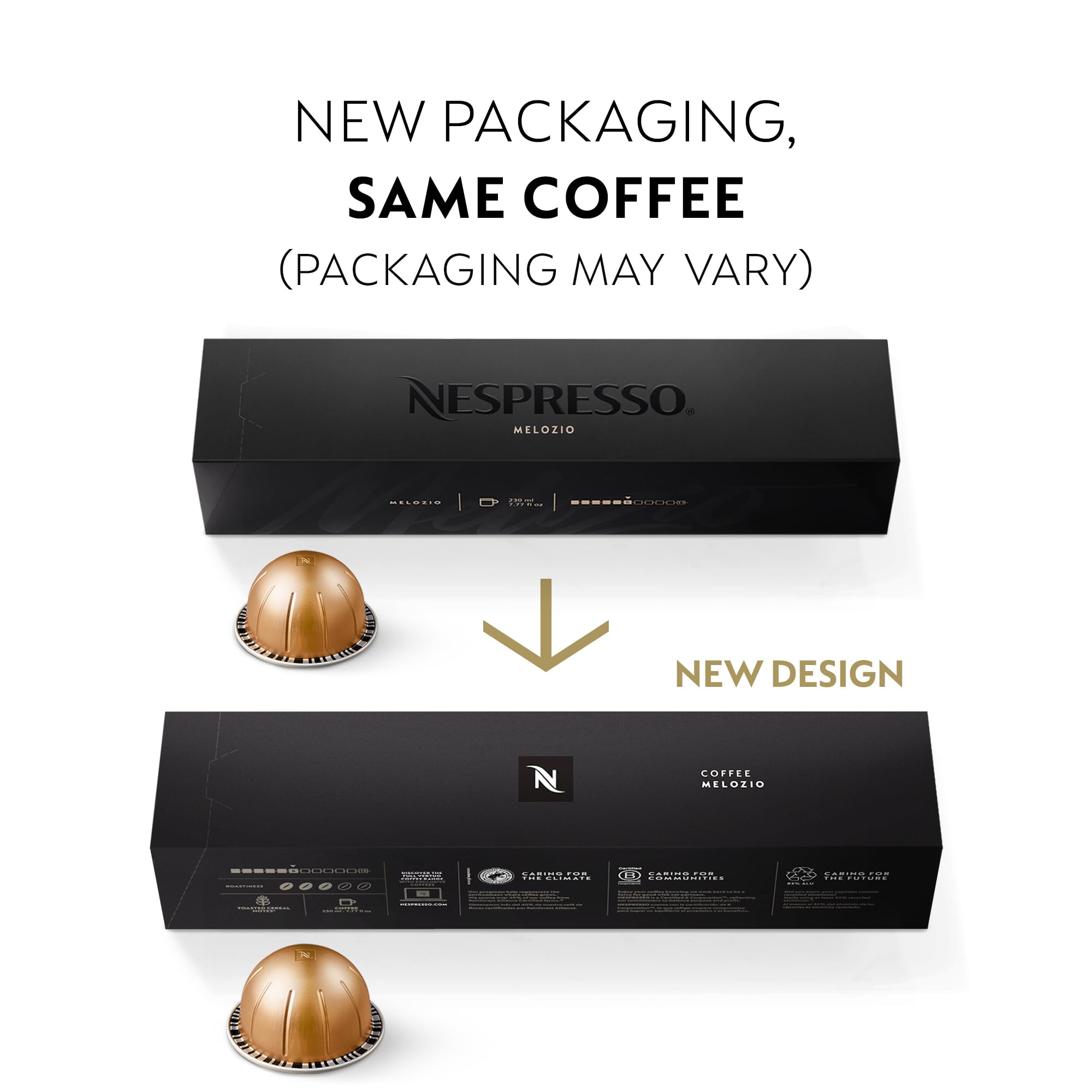 Nespresso Capsules VertuoLine, Melozio, Medium Roast Coffee, 30 Count Coffee Pods, Brews 7.77 Ounce (VERTUOLINE ONLY)