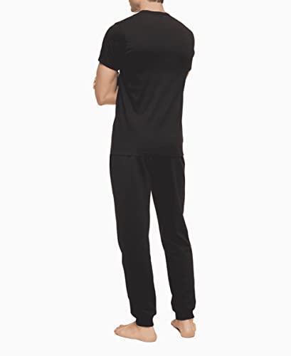 Calvin Klein mens 100% Cotton T-Shirt Packs 5 BLACK- SHORT SLEEVE SLIM FIT CREWNECK L