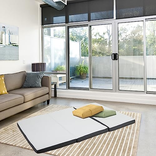 HWGEBY 4 Inch Twin Mattress, Trifold Mattress with Breathable & Washable Cover, Foldable Mattress for Camping, Guest, Floor RV, CertiPUR-US Certified, Folding Mattress - 75" x 38" x 4" (Twin