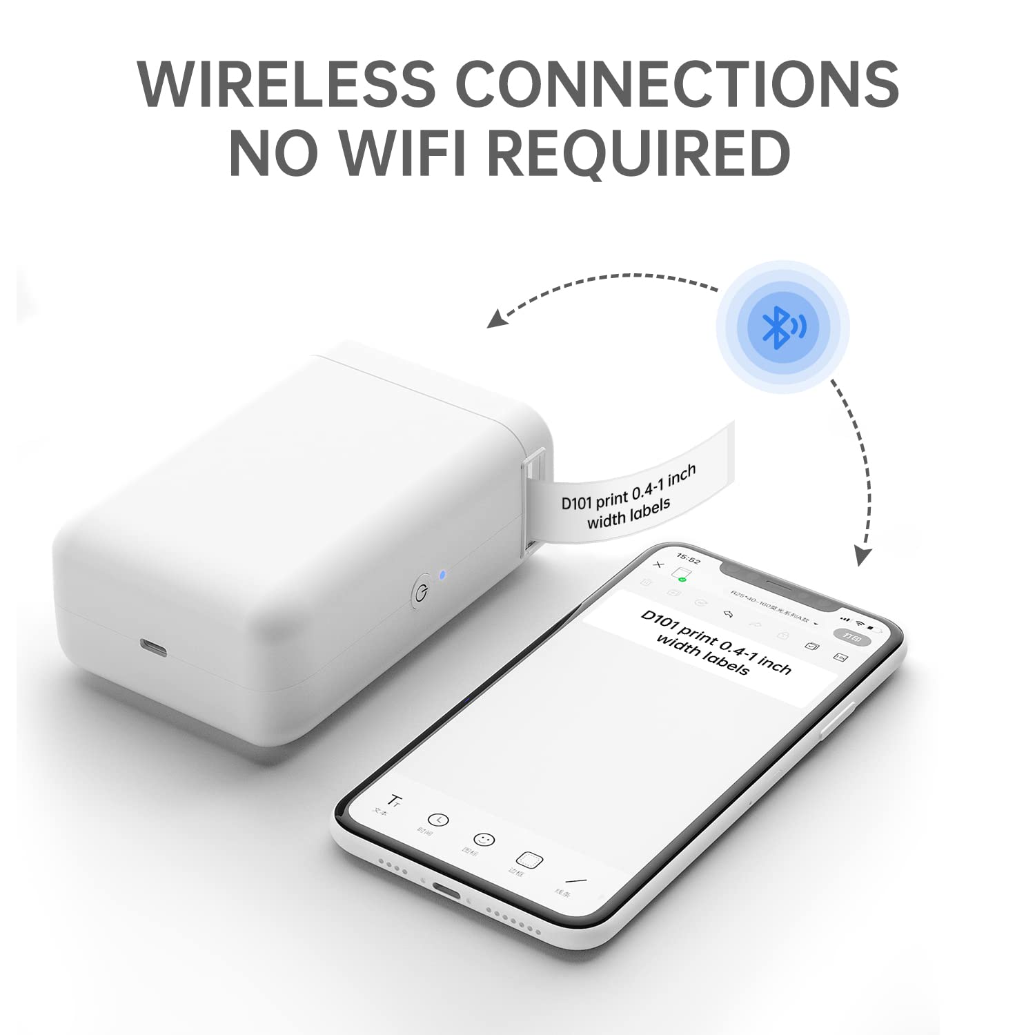 Label Maker Machine with Tape NIIMBOT D101 Label Printer 0.5 to 1 Inch Wide Wireless Connection Multiple Templates Available for Phone Pad Easy to Use Office Home Organization USB Rechargeable