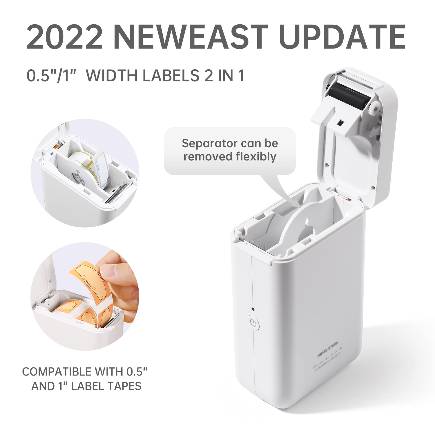 Label Maker Machine with Tape NIIMBOT D101 Label Printer 0.5 to 1 Inch Wide Wireless Connection Multiple Templates Available for Phone Pad Easy to Use Office Home Organization USB Rechargeable