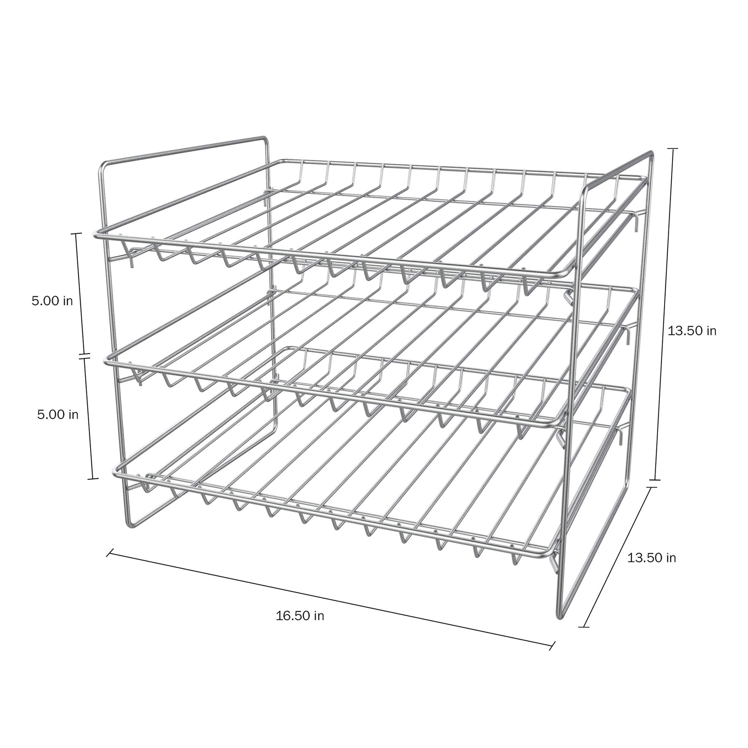 Lavish Home 3-Tier Can Dispenser-Organizer Holds 36 Standard Jars, Food or Soda Cans-For Kitchen Pantry, Countertops, Cabinets, Fridge-Storage Rack