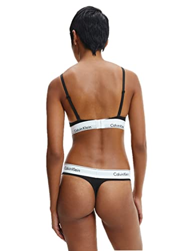 Calvin Klein Women's XS-XL Modern Cotton Thong Panty, Black, Small