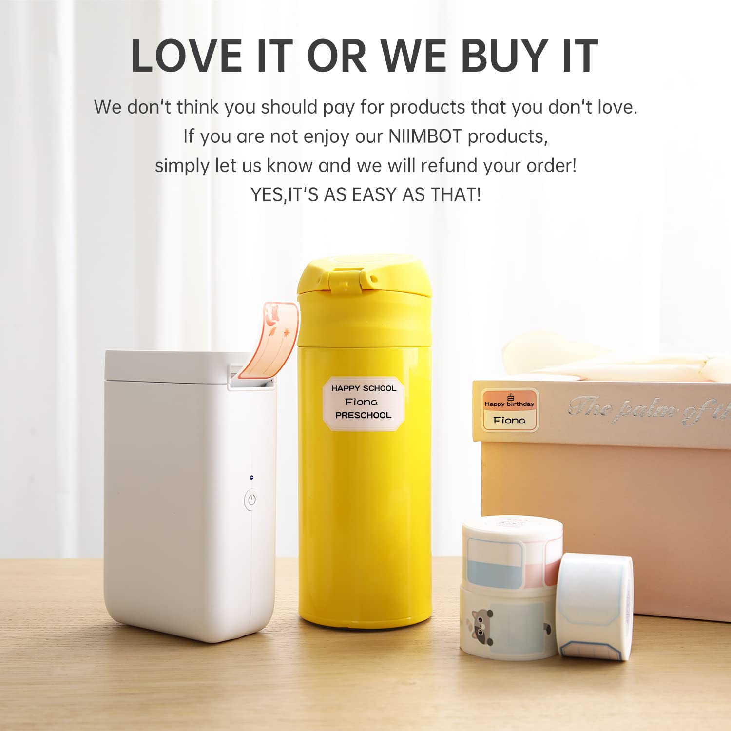 Label Maker Machine with Tape NIIMBOT D101 Label Printer 0.5 to 1 Inch Wide Wireless Connection Multiple Templates Available for Phone Pad Easy to Use Office Home Organization USB Rechargeable