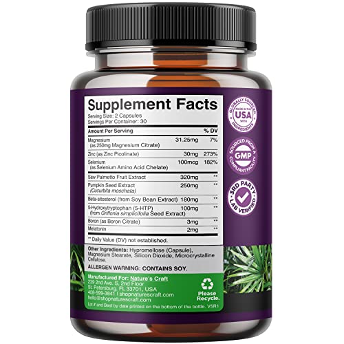 Nighttime Defense Prostate Supplement for Men - Overactive Bladder Control for Men with Beta Sitosterol for Prostate Health and Saw Palmetto for Men - Advanced Prostate Health Supplement for Men