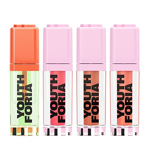 Youthforia BYO Blush 4-Pack, Original Color-Changing Blush Oil & Non-Color Changing Tinted Blush Oils, Buildable Formulas, Vegan & Cruelty-Free